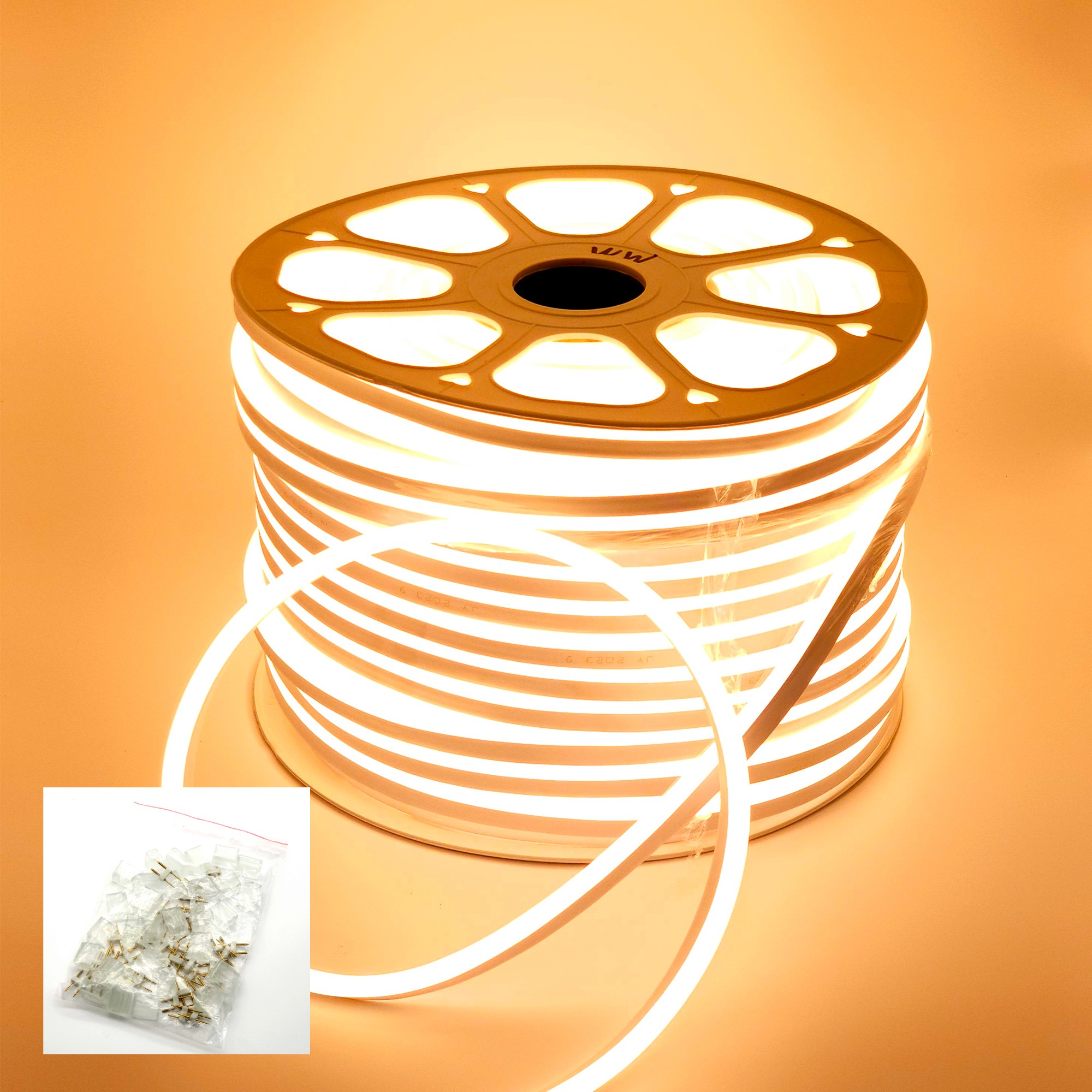 MANGUERA DE LED LUZ NEON 2835 220V (8*16mm)100MT BLANCO CALIDO LED-283