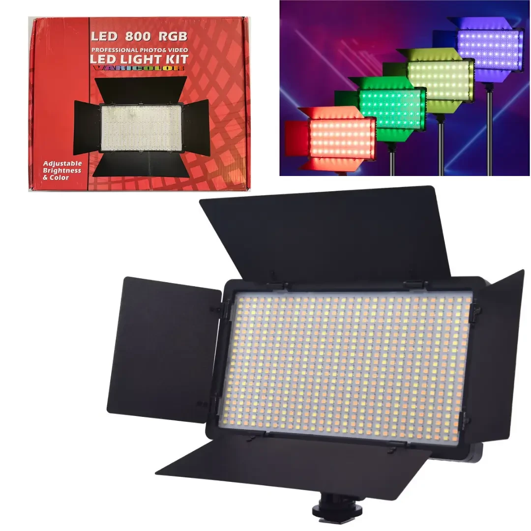 PANEL LED RGB CON TAPA PARA FOTOGRAFIA Y VIDEO LED-U800+
