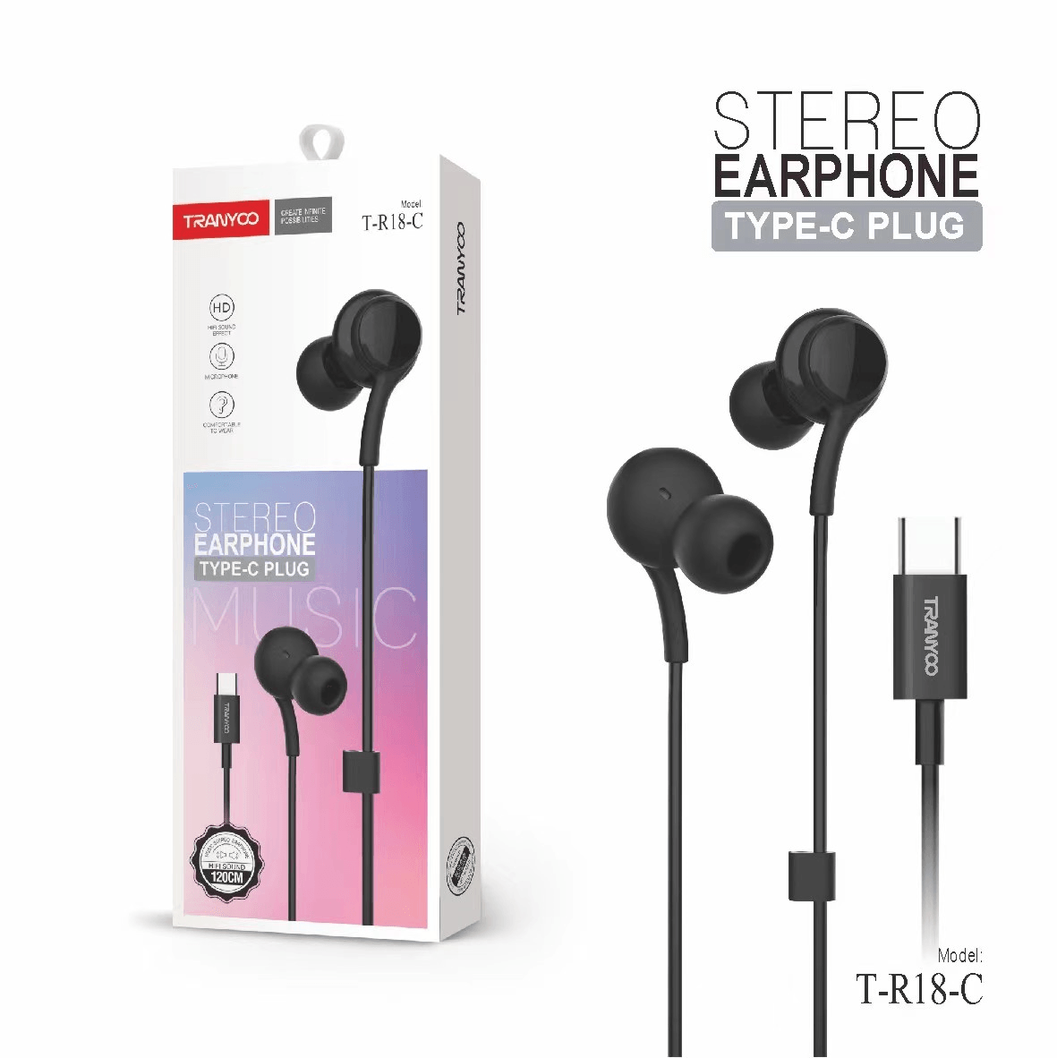 T-R18C AURICULAR TIPO C CON CABLE